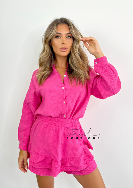 Sophia Pink Linen Set – Jewel Boutique